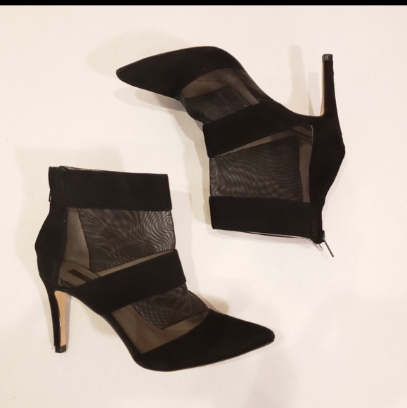 Zara | Shoes | Zara Basic Ankle Boots In Suede And Transparent Mesh ...